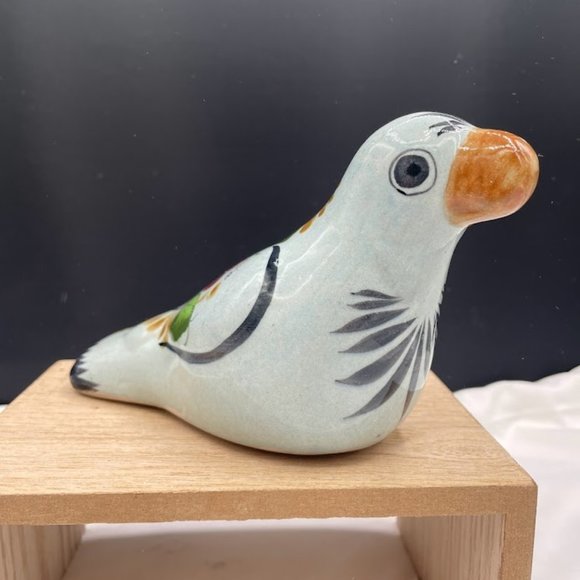 Accents | Tonala Bird Light Blue Pink Flower Mexico Tonala Pottery ...